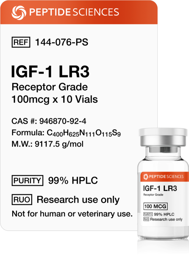 Buy IGF-1 LR3 (Receptor Grade) 100mcg x 10 Vials | 99% Purity (USA Made)