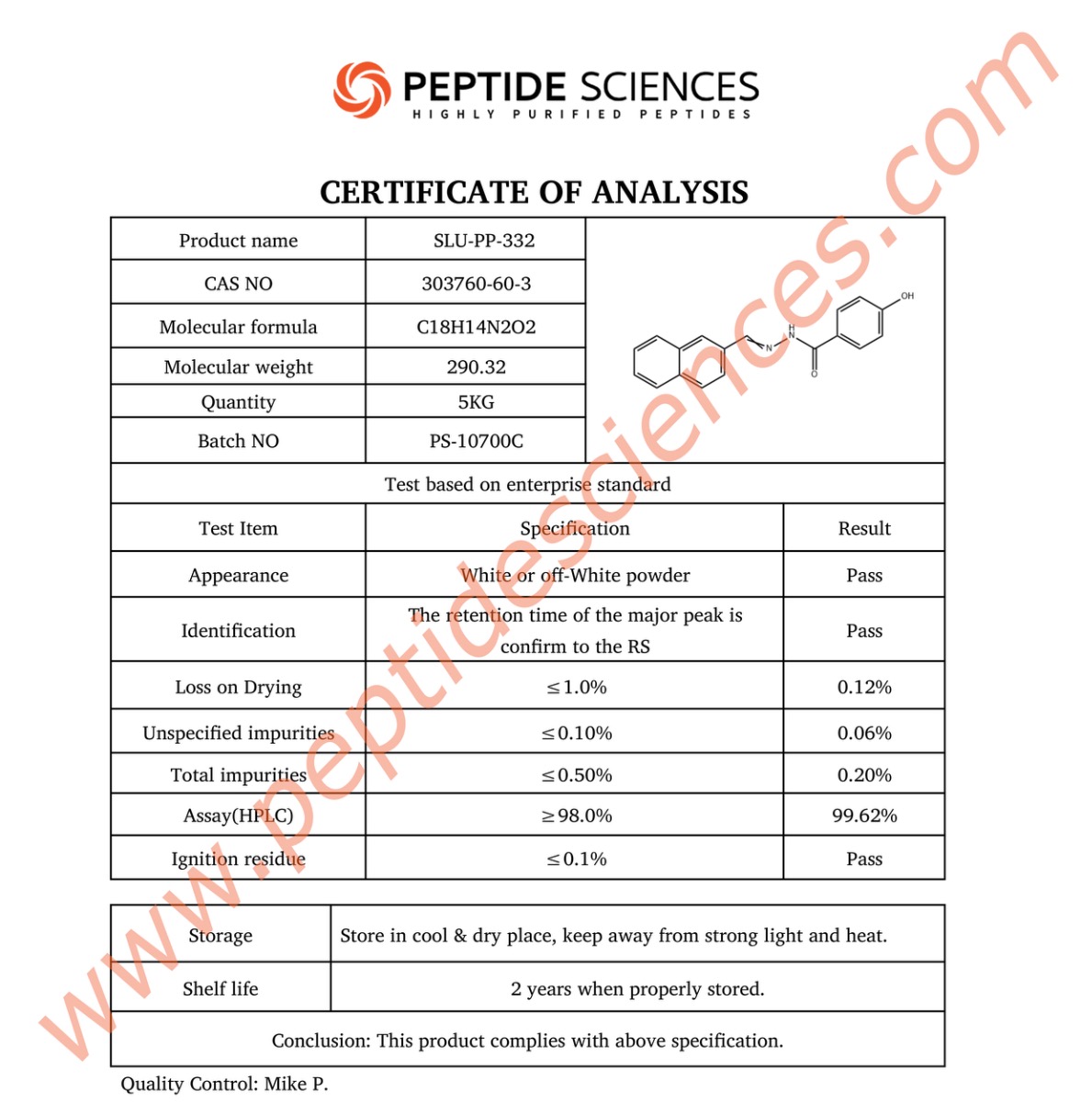 Buy SLU-PP-332 250mcg | 99% Purity (USA Made)